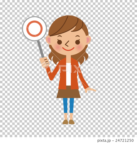 Young lady's circle · correct answer · OK image - Stock Illustration ...