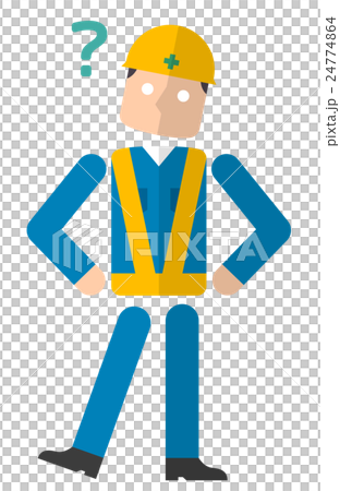 Construction site men: question - Stock Illustration [24774864] - PIXTA