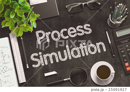 Process Simulation on Black Chalkboard. 3Dのイラスト素材 [25091927] - PIXTA