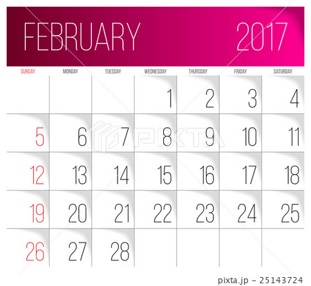 February 2017 calendar templateのイラスト素材 [25143724] - PIXTA