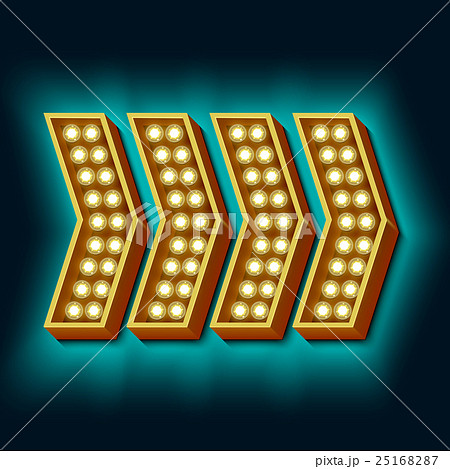 Volume retro arrow with lightsのイラスト素材 [25168287] - PIXTA