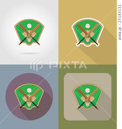 baseball field flat icons vector illustratioのイラスト素材 [25183131] - PIXTA