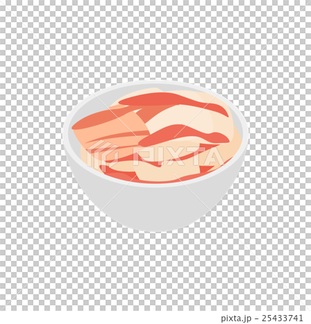 Fish fillet in a bowl icon, isometric 3d styleのイラスト素材 [25433741] - PIXTA