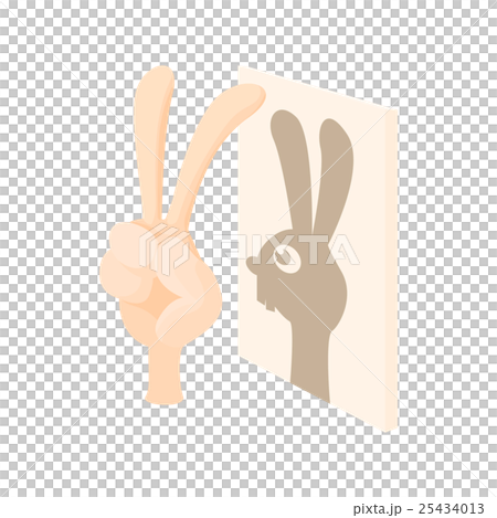 Rabbit, shadow puppet icon, cartoon style - Stock Illustration ...