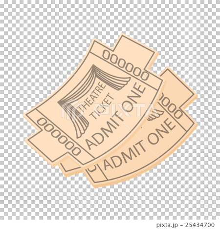 Two theatrical tickets icon, cartoon style - Stock Illustration ...