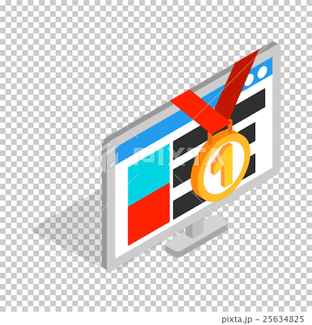 Computer number one icon in isometric 3d style - Stock Illustration ...