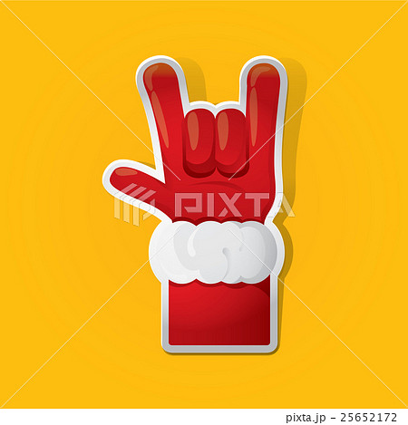 vector Santa Claus hand rock n roll iconのイラスト素材 [25652172] - PIXTA