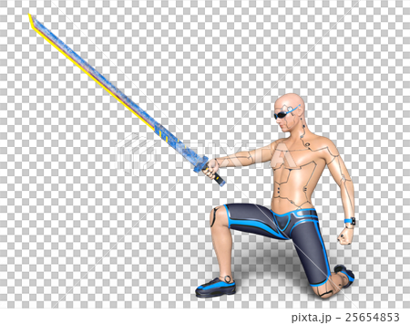 Cyborg Swordsman - Stock Illustration [25654853] - PIXTA