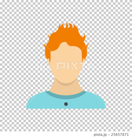 Man with red hair icon, flat style - Stock Illustration [25657871] - PIXTA