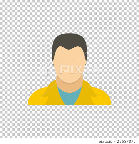 Man in a yellow jacket icon, flat style - Stock Illustration [25657873 ...