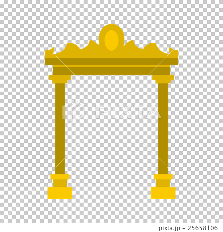 Golden antique arch icon, flat style - Stock Illustration [25658106 ...