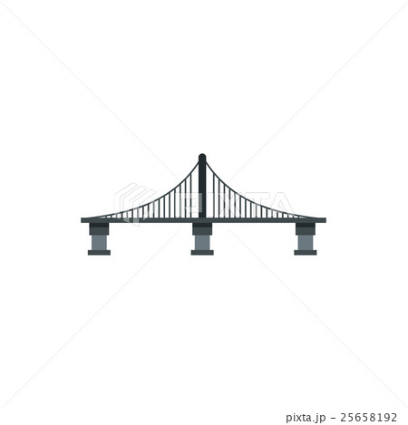 Cable stayed bridge icon, flat styleのイラスト素材 [25658192] - PIXTA