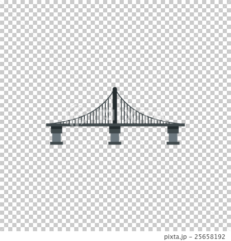 Cable stayed bridge icon, flat style - Stock Illustration [25658192 ...