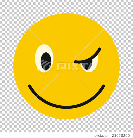 Devious smiley icon, flat style - Stock Illustration [25658200] - PIXTA