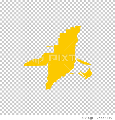 Florida yellow map icon, flat style - Stock Illustration [25658459] - PIXTA