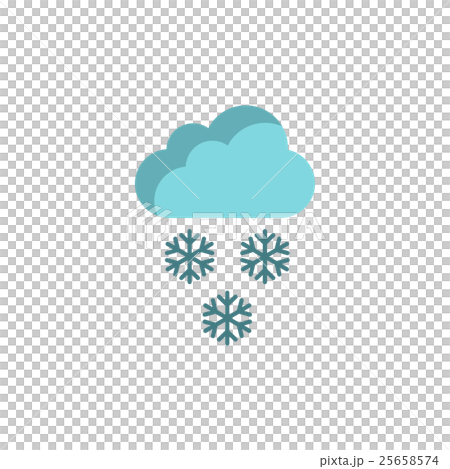Cloud and snowflakes icon in flat style - Stock Illustration [25658574 ...