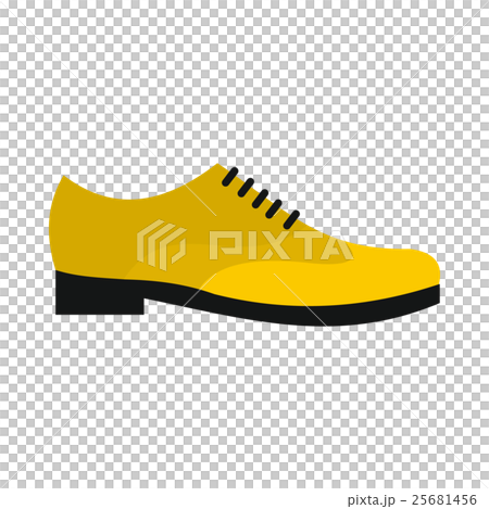 Male yellow shoe icon, flat style - Stock Illustration [25681456] - PIXTA