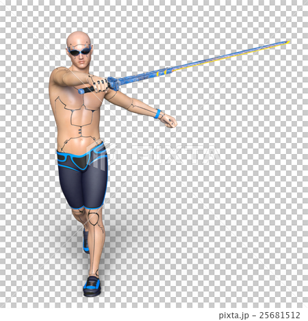 Cyborg Swordsman - Stock Illustration [25681512] - PIXTA