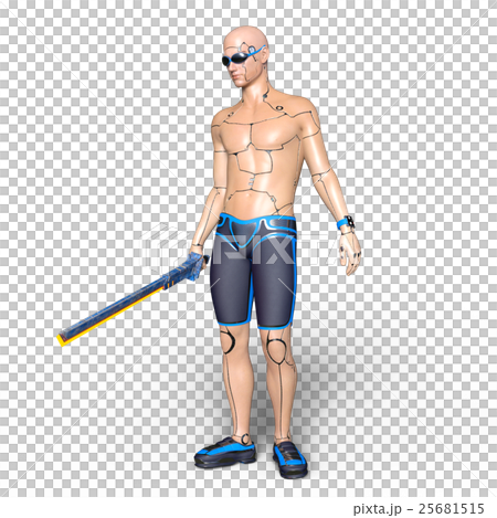 Cyborg Swordsman - Stock Illustration [25681515] - PIXTA