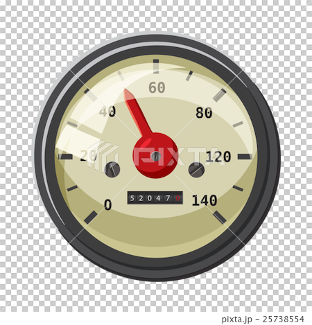 Speedometer with red arrow icon, cartoon style - Stock Illustration ...