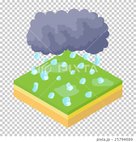 Cloud and hail icon, cartoon style - Stock Illustration [25794089] - PIXTA