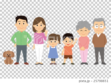 Three household family - Stock Illustration [25798651] - PIXTA