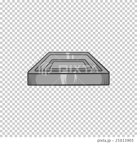 Square stadium icon, black monochrome style - Stock Illustration ...