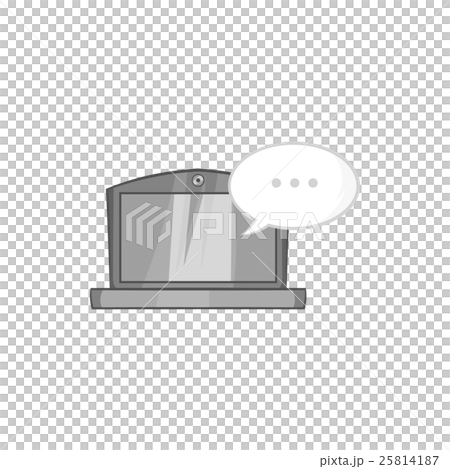 Messages on laptop icon, black monochrome style - Stock Illustration ...