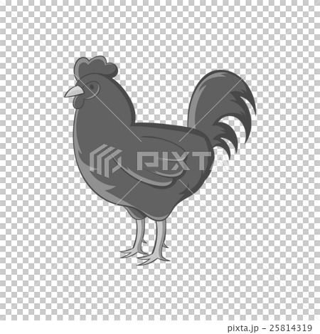 Chicken icon, black monochrome style - Stock Illustration [25814319 ...