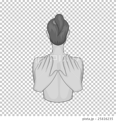 Back massage icon, black monochrome style - Stock Illustration ...