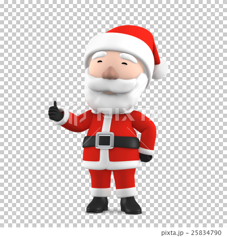 Smile Santa Claus Sam's Up 3D Illustration - Stock Illustration ...