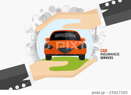 Car insurance business service. Vector...のイラスト素材 [25927205] - PIXTA