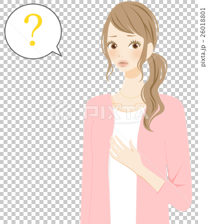 A woman with a questionable doubt - Stock Illustration [26018801] - PIXTA