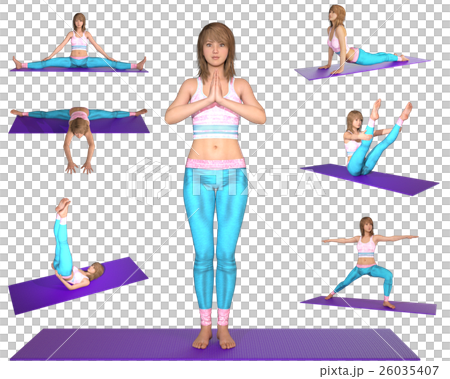 Yoga Poses Collection 01 - Stock Illustration [26035407] - PIXTA