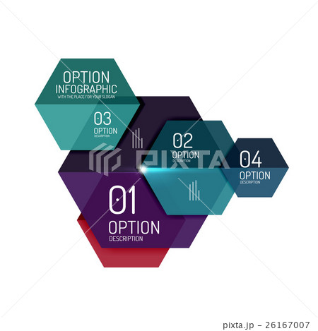 Paper geometric abstract infographic layoutsのイラスト素材 [26167007] - PIXTA