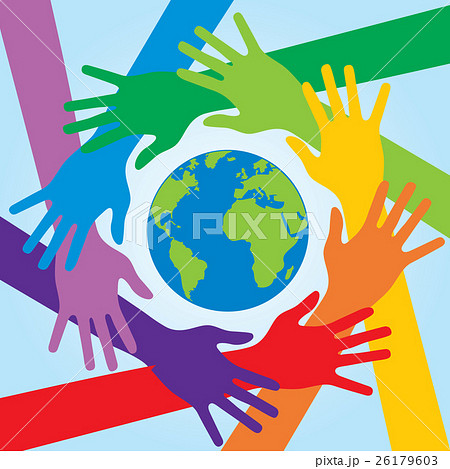 Human arms around planet earthのイラスト素材 [26179603] - PIXTA