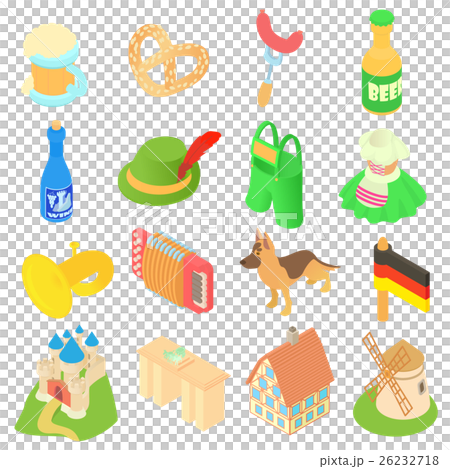 Germany icons set, isometric 3d style - Stock Illustration [26232718 ...