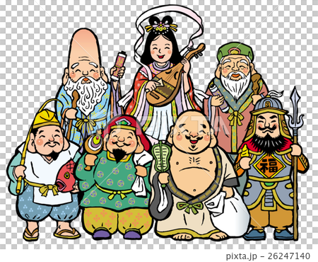 七個幸運的神運氣-插圖素材 [26247140] - PIXTA圖庫