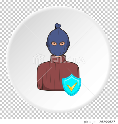 Robber and sign security icon, cartoon style - Stock Illustration ...