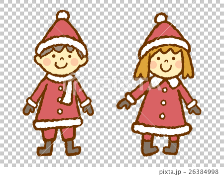 Child Santa girl boys - Stock Illustration [26384998] - PIXTA