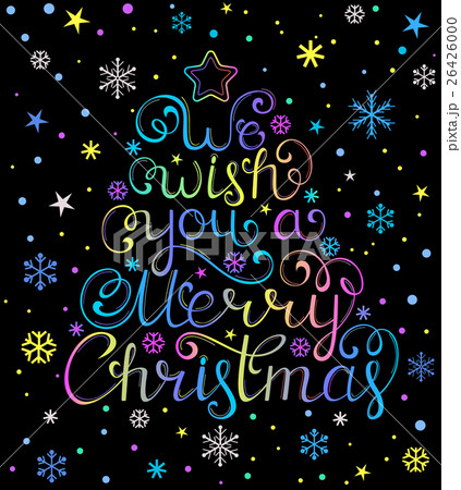 Christmas card with tree and snowflakesのイラスト素材 [26426000] - PIXTA