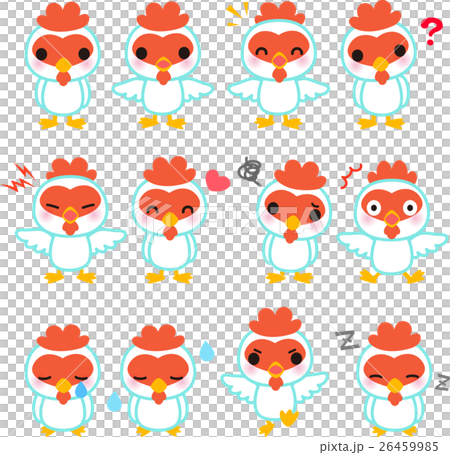Illustration set of chicken's emotions and sorrows - Stock Illustration ...