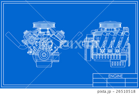 V8 Engine Sketch