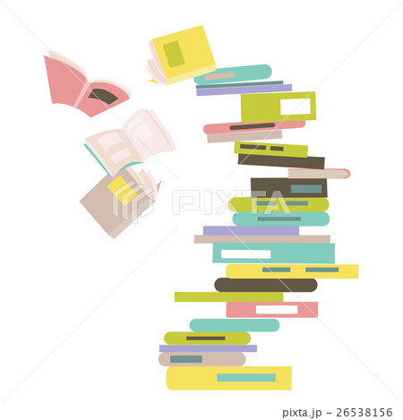 Falling stack of booksのイラスト素材 [26538156] - PIXTA