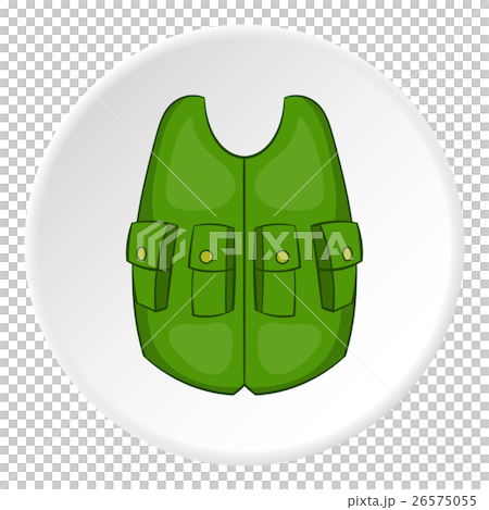 Green hunter vest icon, cartoon style - Stock Illustration [26575055 ...