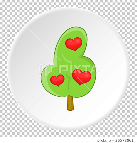 Heart tree icon, flat style - Stock Illustration [26578061] - PIXTA