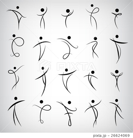 Vector set of Abstract Human Symbols, men logosのイラスト素材 [26624069] - PIXTA