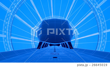 Futuristic train module on magnetic trackのイラスト素材 [26645019] - PIXTA