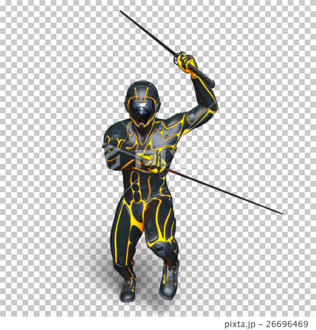 Cyborg Swordsman - Stock Illustration [26696469] - PIXTA