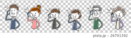 Phone: Family, 3 generations - Stock Illustration [26701392] - PIXTA